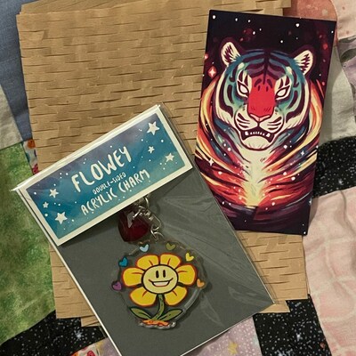 Undertale Flowey 1.5 Doubled Sided Acrylic Charm Keychain or Cell Phone ...