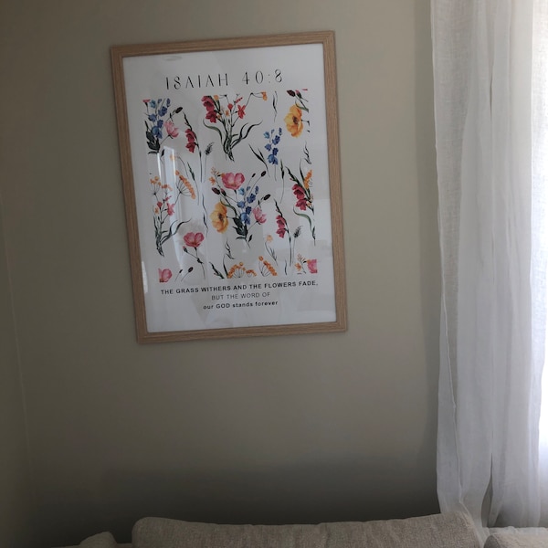 Isaiah 40 Floral Pattern | Printed & Shipped | Modern Scripture Decor ...