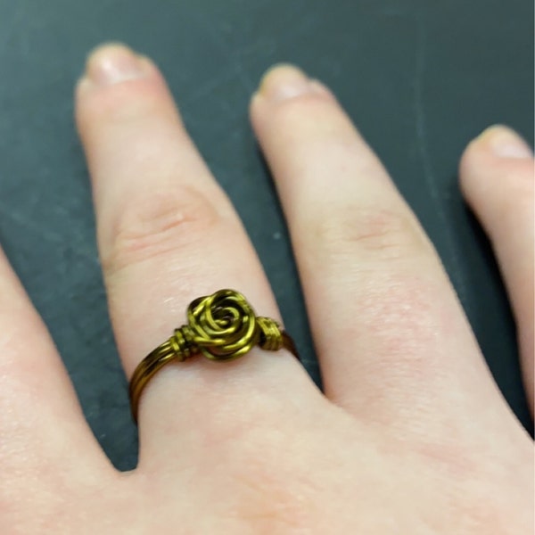 Wire-wrapped Rose Ring - Etsy