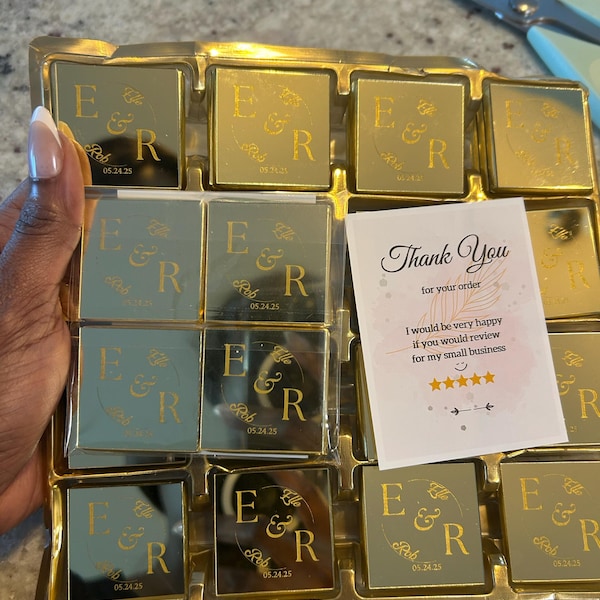 50 Chocolate Favors, Wedding Favors for Guests, Engagement Chocolate ...