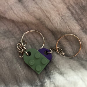 Heart Keychain Set Made With Authentic LEGO® Bricks, Matching Keychains ...
