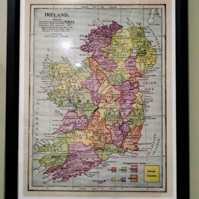 Old Ireland Map 1910 Vintage Colorful Counties Atlas Poster - Etsy