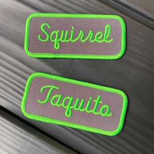 Embroidered Custom Iron-on Rectangle Name Patch free - Etsy
