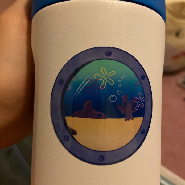 Spongebob Window Into Bikini Bottom Sticker | Spongebob Porthole ...