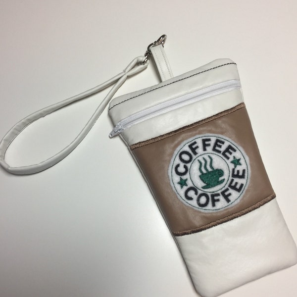 Coffee Cup Zippered Bag! 6x8.5" **xxx Vip Pes Vp3 Jef Hus Exp Dst ...