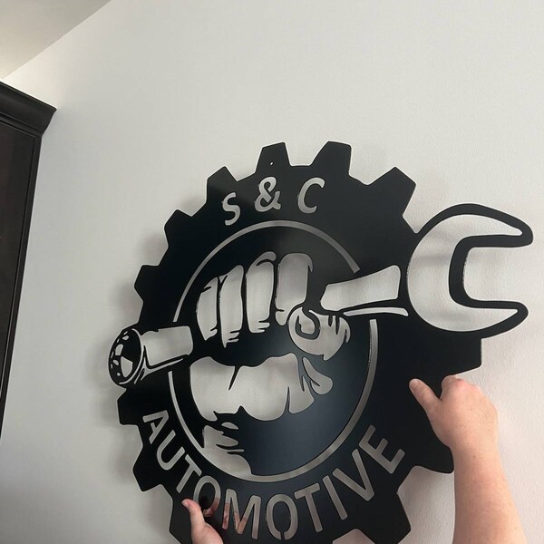 Personalized Man Cave Shop Sign | Custom Metal Shop Sign | Dad Gift ...