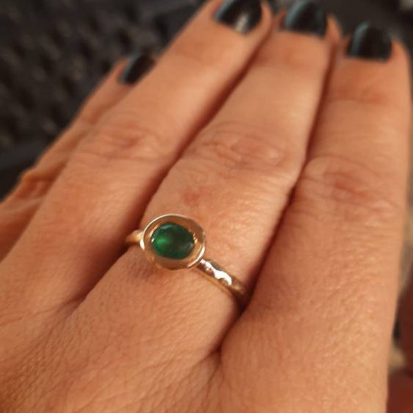 Gold Emerald Necklace. 14K Yellow Gold Necklace, Pendant With 0.12ct ...