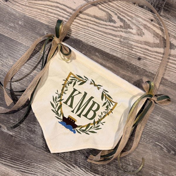 Ark Foliage Crest, With and Without Bow, 3 Sizes for Each, Embroidery ...