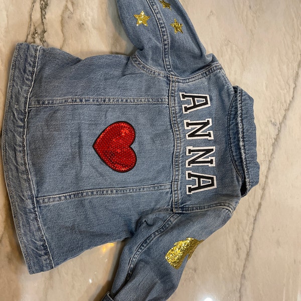 Denim Jacket With Fabric Panel - Etsy