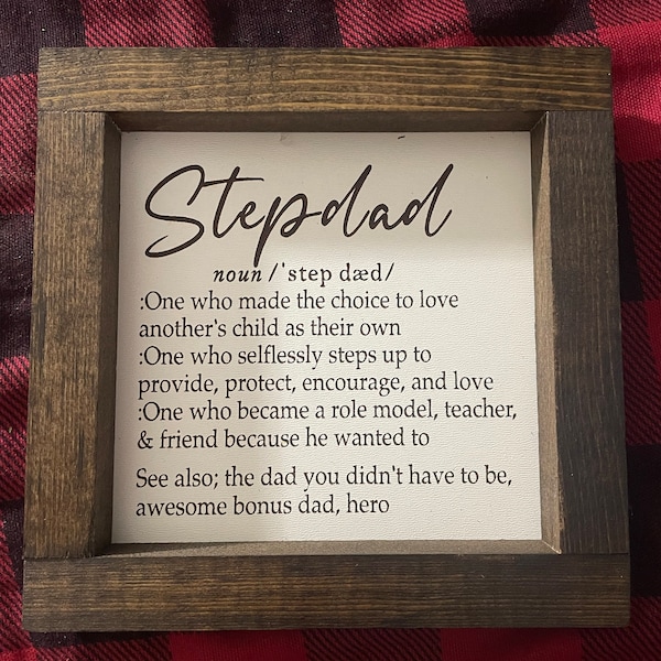 Stepdad Fathers Day Definition Sign - Step Dad Gift - Bonus Dad Gift - Etsy