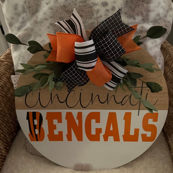 Cincinnati Bengals Door Hanger Front Door Decor Cincinnati Bengals Door ...