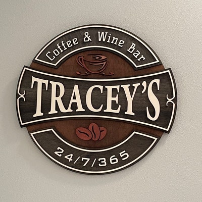 Letrero de cafetería letrero de café letrero de madera - Etsy España