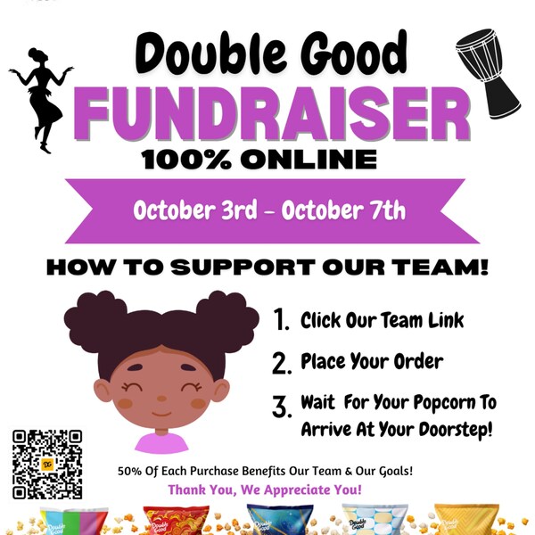 Double Good Popcorn Fundraiser Flyer Template – Editable Canva Design ...