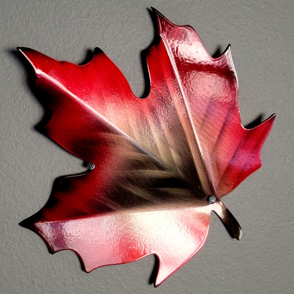 Maple Leaf Metal Wall Hanging, Metal Leaf Art, Autumn Wall Accent, Fall ...