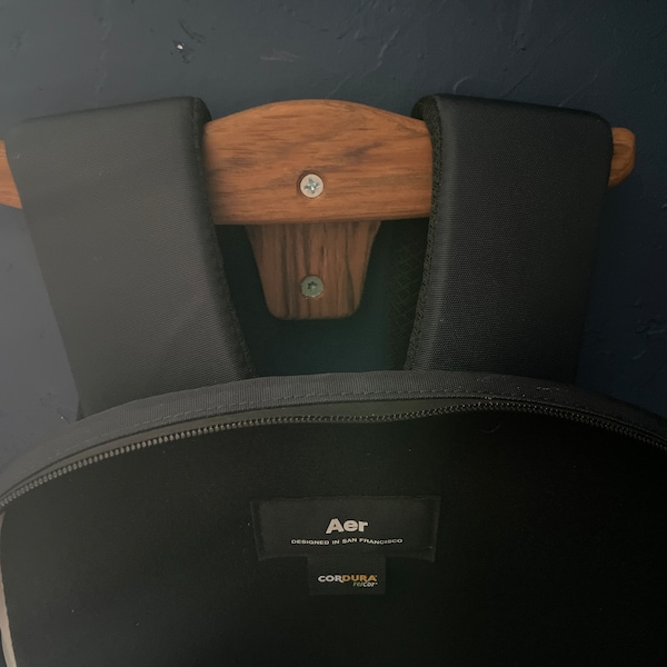 Shoulder Rack / Wall Mount Backpack Rack / Sustainable Wood Furniture ...