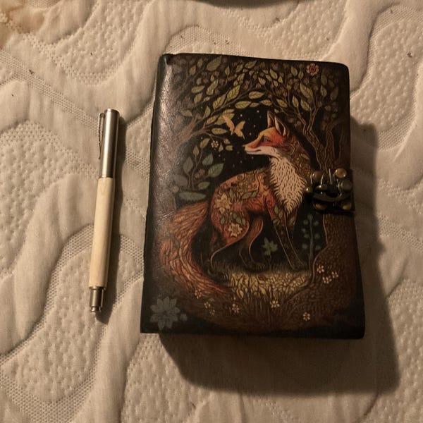 400 Page Large Fox Vintage Handmade Leather Journal, Grimoire Fat ...