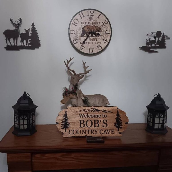 Cabin Clock- Personalized Cabin Clock - Etsy