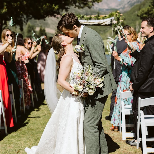 75 Ribbon Wands Send off Ideas Ceremony Exit Wedding Ribbon Favors With ...
