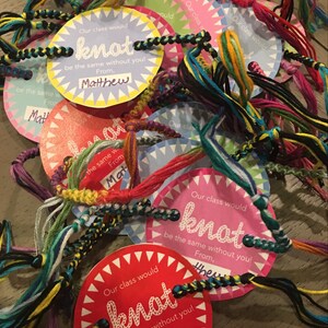 INSTANT DOWNLOAD Blue and Pink Friendship Bracelet Class Valentine Card ...