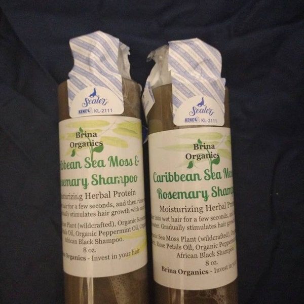 Sea Moss & Rosemary Natural Shampoo 8 Oz. or 16 Oz. Moisturizing ...