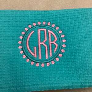 Monogrammed Cotton Pique Tea Towel, Clubhouse Monogram-hostess Gift ...