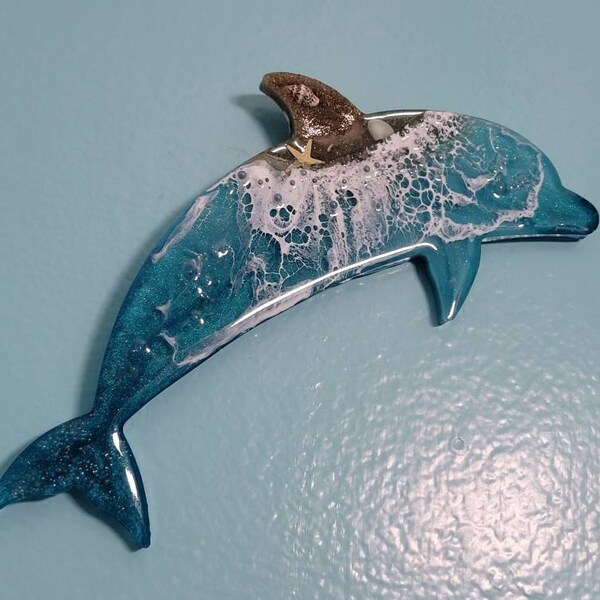 Resin Dolphin/ Beach Art/ Ocean Wall Art/ Dolphin Wall Décor/ Beach Art ...