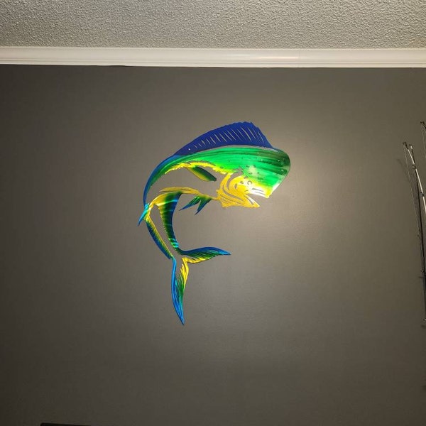 Mahi Mahi Metal Wall Art: Nautical Ocean Theme, 25" Fish Sign - Etsy