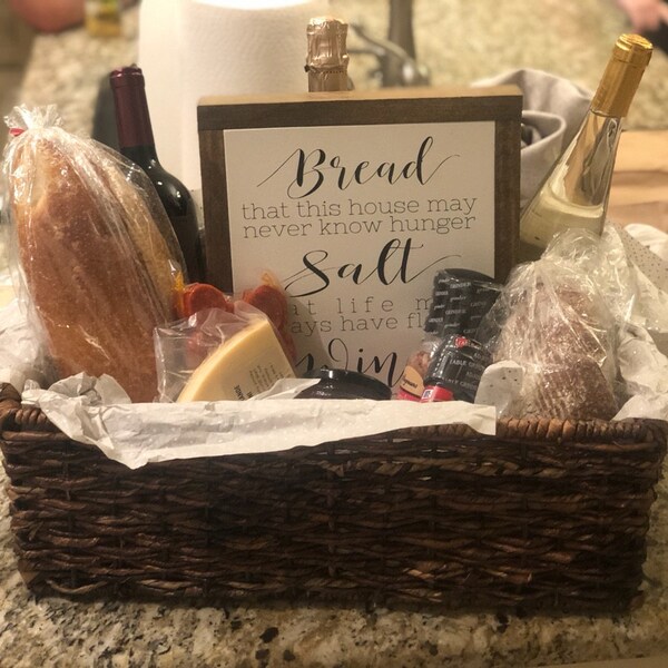 Wood Sign, Housewarming Gift, Bread Salt and Wine, It's A Wonderful ...