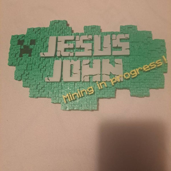 3D Door Sign Minecraft-inspired - Personalized Name Custom Kids Bedroom ...