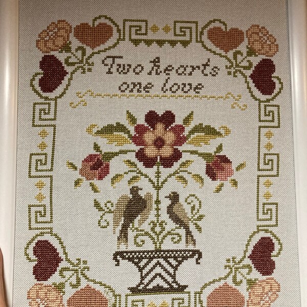 Cross Stitch PATTERN "two Hearts One Love", Instant Downloaded PDF File ...