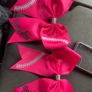 Softball Bows/pink Softball Bows/pink Cheer Bows/pink Soccer | Etsy