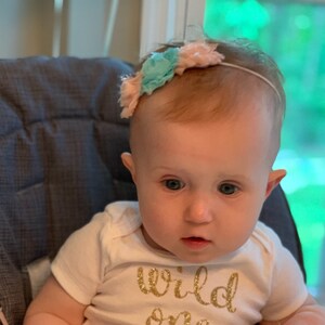 First Birthday Crown Baby Girl/ Peachy Pink Flower Felt Crown/ | Etsy