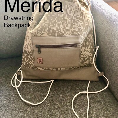 Merida Drawstring Backpack PDF Sewing Pattern, Easy Backpack Pattern - Etsy