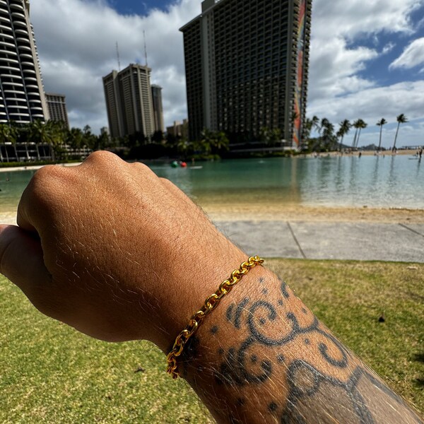 24K Pure Solid Gold Hand Forged Bracelet_made TO ORDER - Etsy