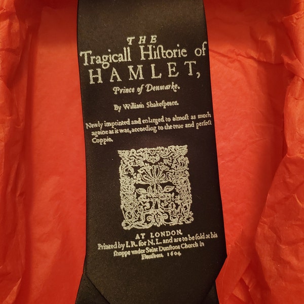 Hamlet Necktie, Shakespeare Gift, Literary Gifts for Him. William ...