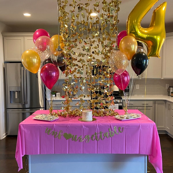 Kate Spade Balloon Bouquet | Hot Pink, Gold, and Black Party Balloons ...