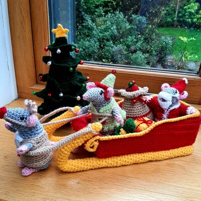 Christmas Mice Tree & Sleigh Crochet Pattern - Etsy