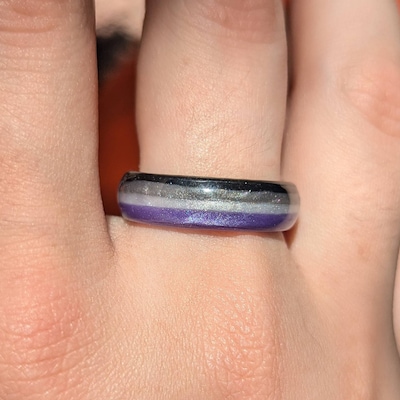 Aroace Ring Aroace Pride Ring Aroace Jewelry Aroace Sunset Pride Resin ...