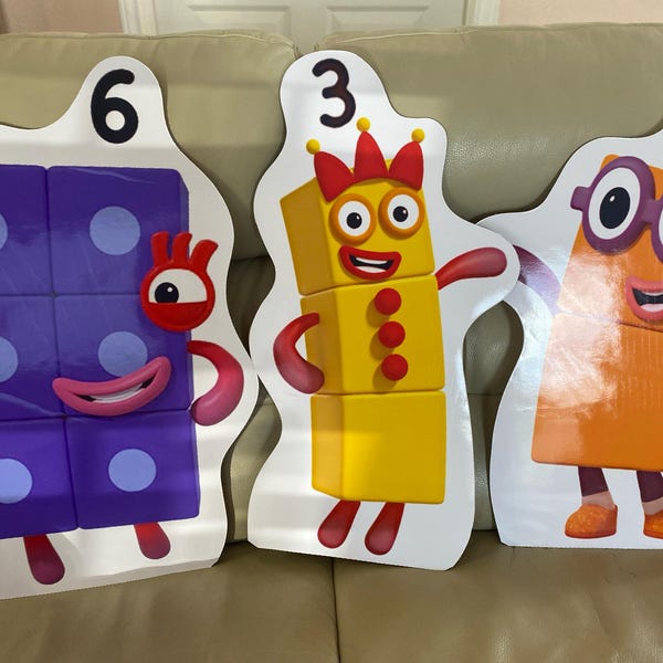 Number Blocks Character Stands, 24in Tall, Party Signs, Cutouts ...