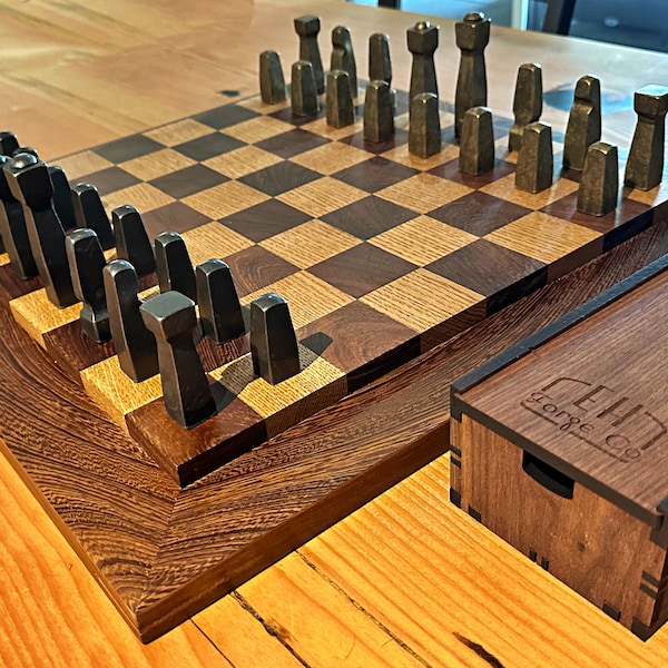 Steel Chess Set, Chess Set, Unique Chess Pieces, Modern Chess, Metal ...