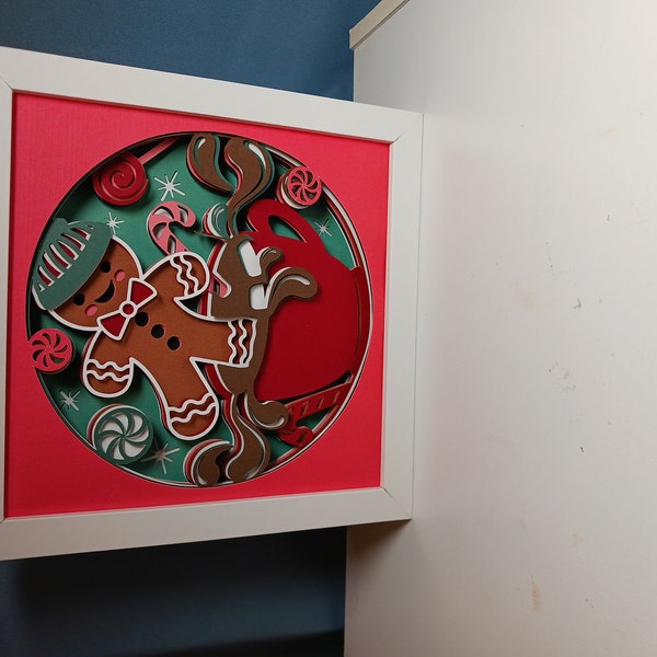 Gingerbread Shadow Box Svg, Shadow Box Svg, Christmas Shadow Box Svg ...