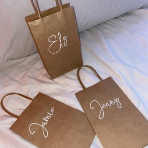 Custom Name Gift Bags, Gift Bags for Wedding, Bridal Party Gift Bags ...