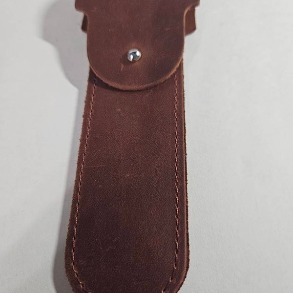 Customized Leather Razor Cover, Handcrafted Leather Razor Case Holder ...