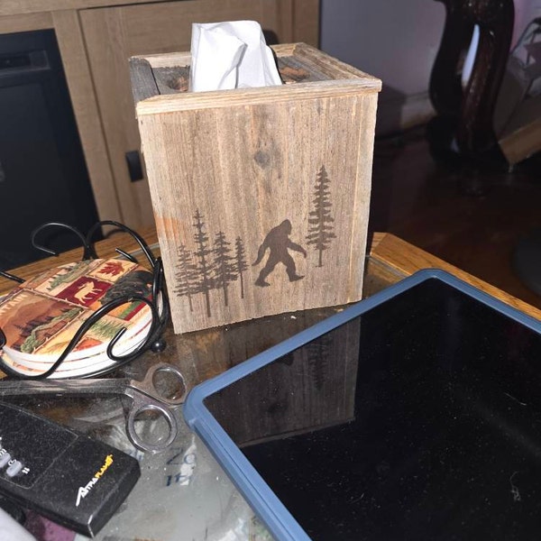 Painted Reclaimed Wood Tissue Box Cover Rustic Barn Style Wood Facial ...