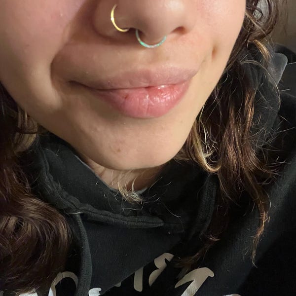 Double Stacked Pearl Split Ring Nose Ring 8mm/10mm nose Ring Hoop nose ...