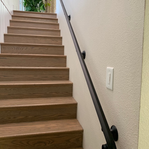 14 Ft Wrought Iron Wall Rail Hand Rail Stair Step Railing Wall Mount ...