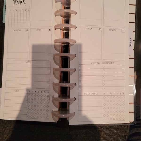 Week at a Glance Weekly Planner Undated Weekly Layout Agenda Skinny ...