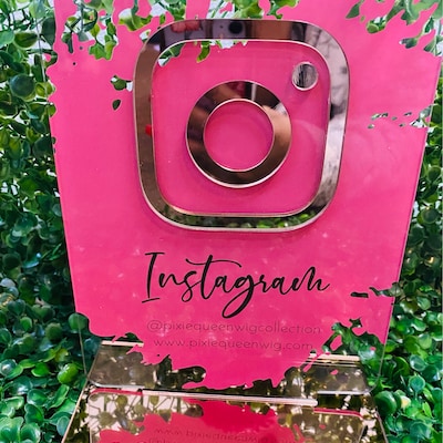 Custom Acrylic Instagram Sign for Business Reception Social Media ...