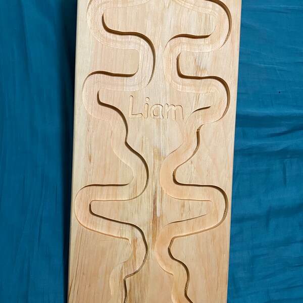 Wooden Marble Run Race Winding Track Set Wooden Ball Run Snake Track ...