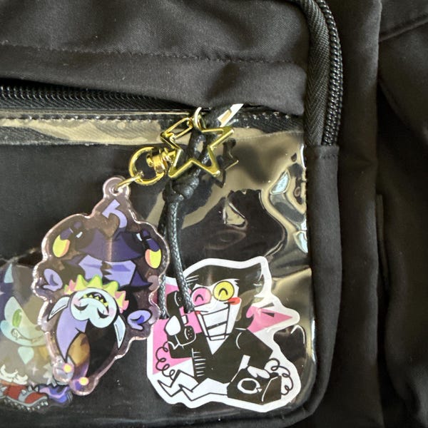 Jevil Deltarune Glitter Keychain - Acrylic Epoxy Charm 2.5in. - Etsy